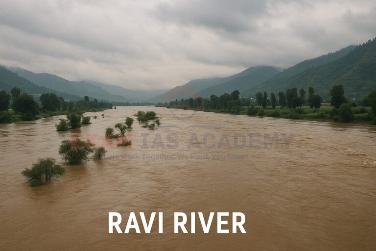 Ravi River origin tributaries dams and strategic importance